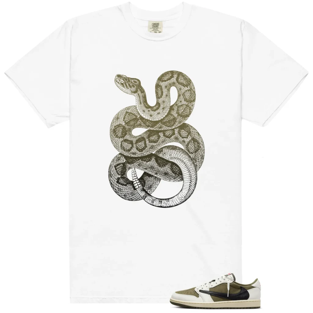 Python Snake Shirt for Travis Scott Medium Olive 1s Sneaker - LitGoat